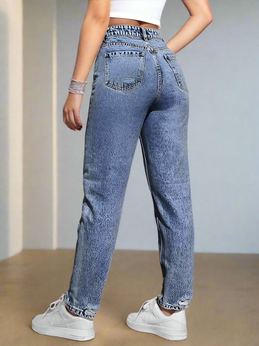 Jeans Vintage Azul Clásica para Mujer: Estilo Atemporal – PDMX Jeans