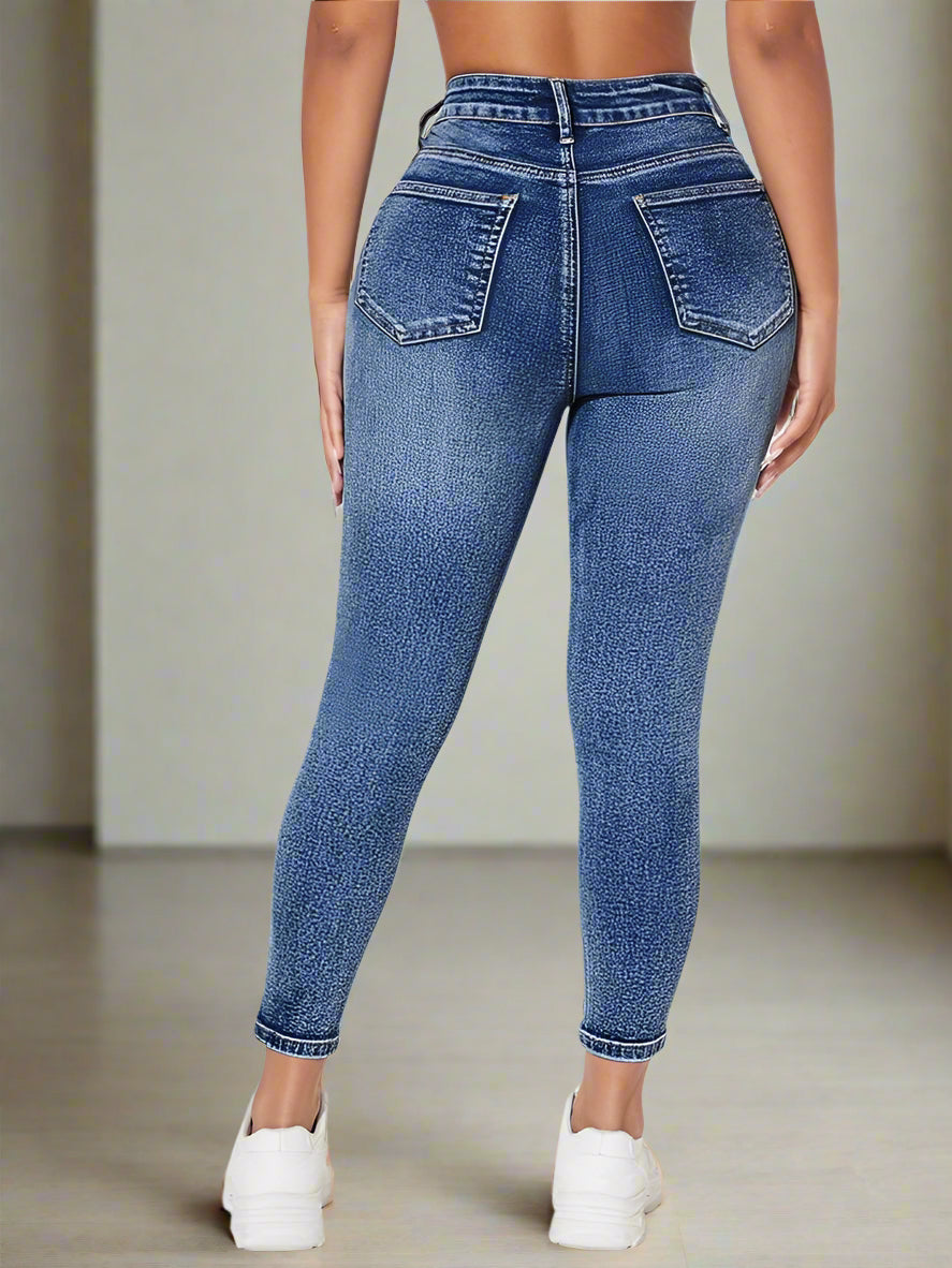 Consigue tus Jeans Ajustados de Tiro Alto con Talle Elástico Ahora ...