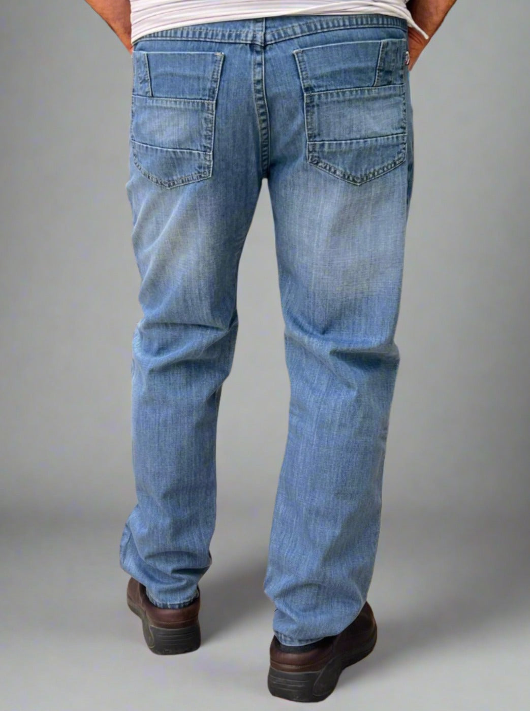 Pantalón Mezclilla Corte Recto Stretch Azul Claro Hombre | PDMX – PDMX ...