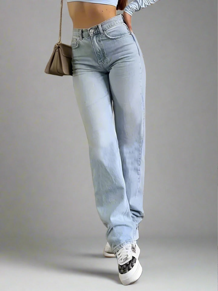 Straight Cut Skinny Jeans Azul Cielo para Mujeres - PDMX – PDMX Jeans